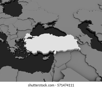 Turkey Map Gray Background 3d Illustration 스톡 일러스트 571474111 | Shutterstock
