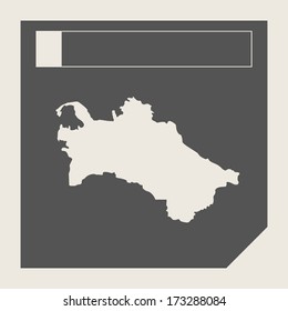 Turkmenistan Map Button Responsive Flat Web Stock Illustration ...