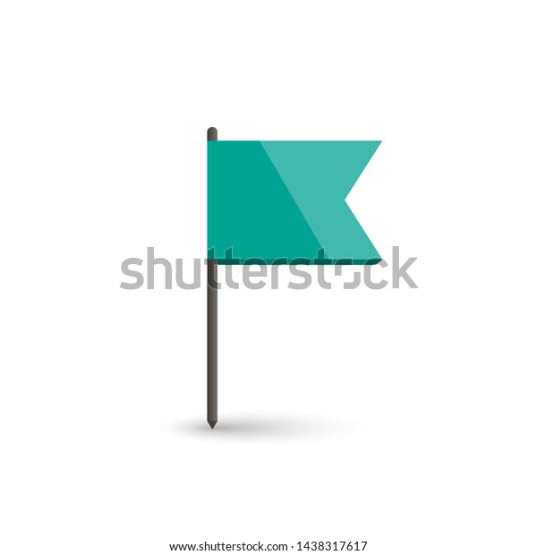 Turquoise Flag Icon 3d Map Pointer Stock Illustration 1438317617 ...