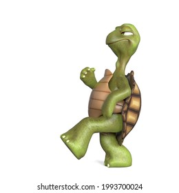 Turtle Cartoon Walking Side View 3d Stock Illustration 1993700024 ...
