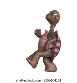 Turtle Cartoon Walking Side View 3d Stock Illustration 2156104151 ...