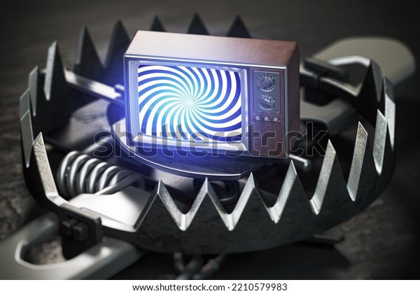 Tv Set Inside Bear Trap Tv Stock Illustration 2210579983 | Shutterstock