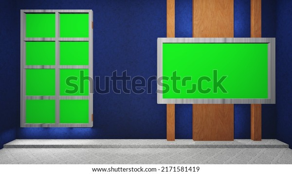 Tv Studio Blue Interior Virtual Set Stok İllüstrasyon 2171581419 ...