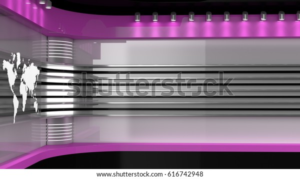 Tv Studio Pink Studio Backdrop Tv Stock Illustration 616742948 ...
