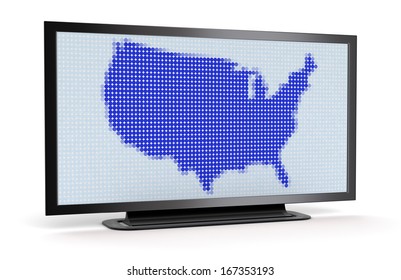 Tv Us Map Clipping Path Included Stock Illustration 167353193 ...