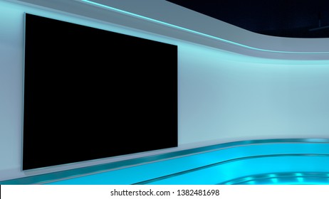 Tv Virtual Studio Background 3d Illustration Stock Illustration ...
