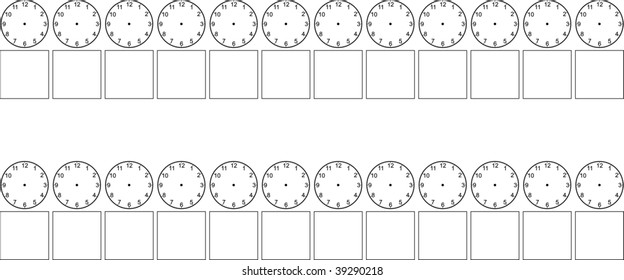 Twenty Four Hour Clock Chart Stock Illustration 39290218 | Shutterstock