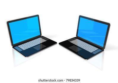 52,743 Two computers connected Images, Stock Photos & Vectors ...