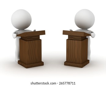 Two 3d Characters Debating Lecterns 3d 스톡 일러스트 1499556356 | Shutterstock