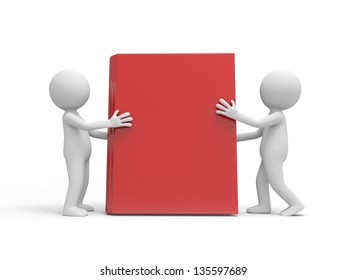 Two 3d Men Supporting Book Hands Stock Illustration 135597689 ...