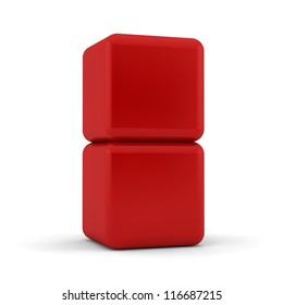 Red 3d Rounded Cubes Isolated On Stock Illustration 100064927 ...