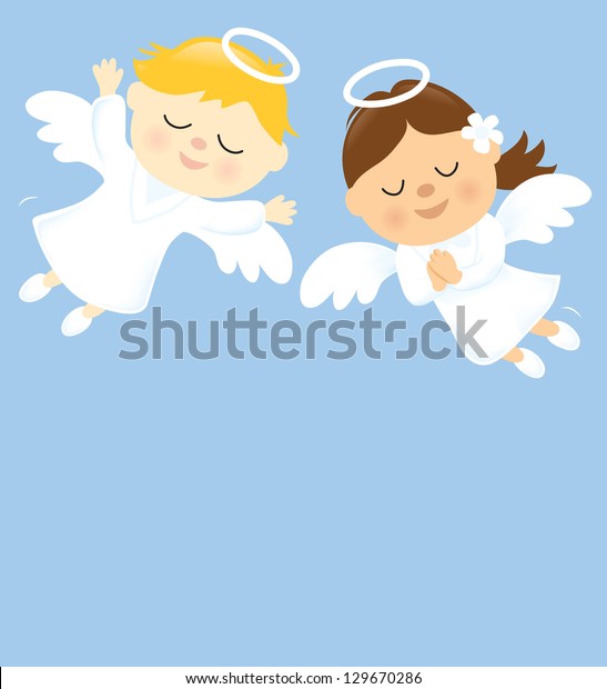 Two Angels Jpeg Stock Illustration 129670286