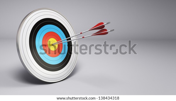 Two Arrows Hitting Center Target Grey Stock Illustration 138434318 Two Arrows Hitting Center Target Grey Stock Illustration 138434318