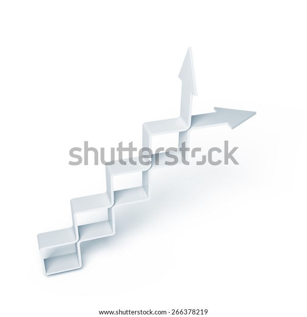 Two Arrows Shape Stairways Going Isolated Stock Illustration 266378219 ...