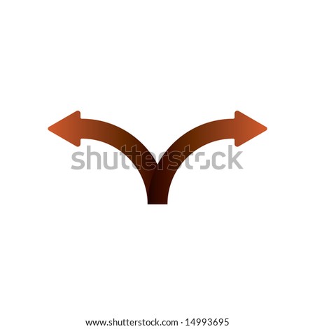 Two Arrows Splitting One Another Left Stock Illustration 14993695 ...