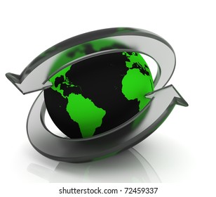 Two Arrows Surrounding Earth Globe 3d Stock Illustration 72459337 ...