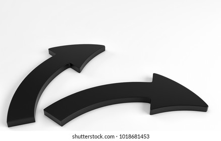 Two Black Arrows Laying Down On Stock Illustration 1018681453 ...