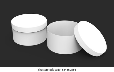 White Round Cardboard Box Lid Stock Vector (Royalty Free) 717211132 ...