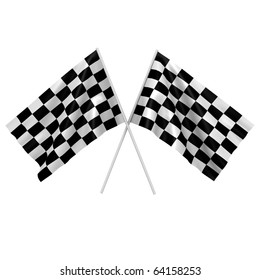 Two Cross Checkered Flags Start Finish: vector de stock (libre de ...