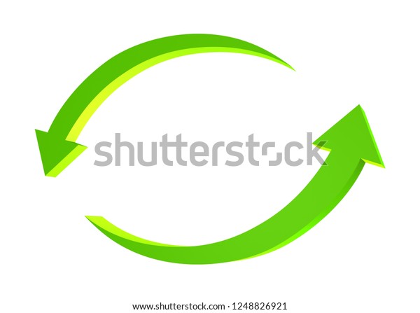 Two Circular Arrows Isolated On White Stock Illustration 1248826921