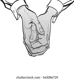 Two Clasped Hands Sit On Ones: Stockillustration 563086729 | Shutterstock