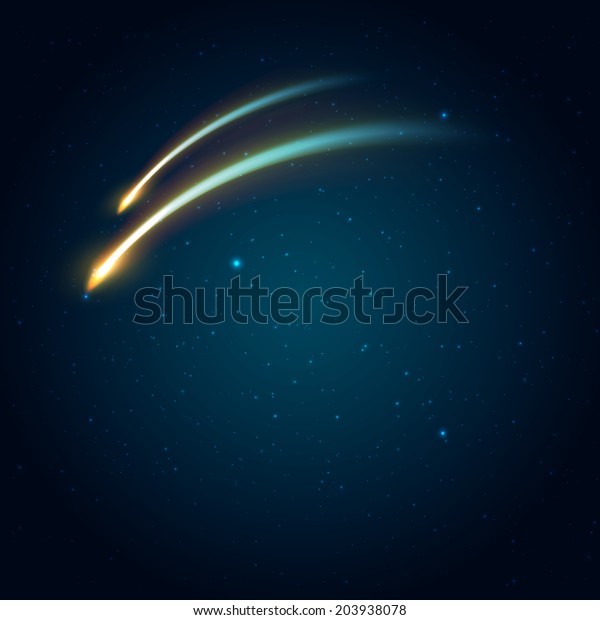 Two Comets On Space Background Space: ภาพประกอบสต็อก 203938078 ...