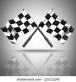 Two Crossed Checkered Flags High Resolution Stock Illustration ...