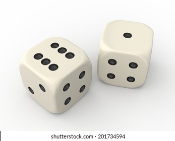 Two White Dices Isolated On White Stock Vector (Royalty Free) 474806971