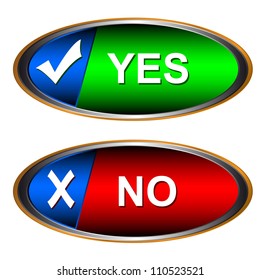 Two Different Types Buttons Yes No Stock Illustration 110523521 ...