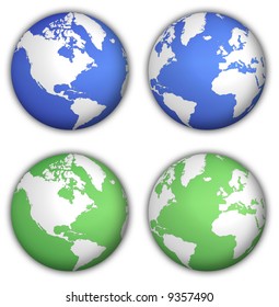 Two Different Views Globe Two Color 스톡 일러스트 9357490 | Shutterstock