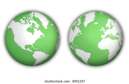 Two Different Views Globe Two Color 스톡 일러스트 9357490 | Shutterstock