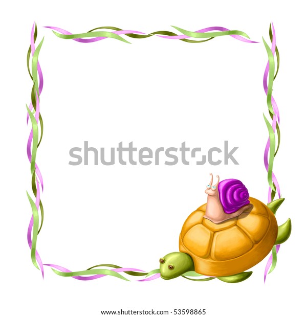 Two Friends Turtle Snail Stock Illustration 53598865