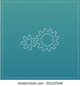 Two Gears White Outline Simple Pictogram Stock Illustration 531237640 ...