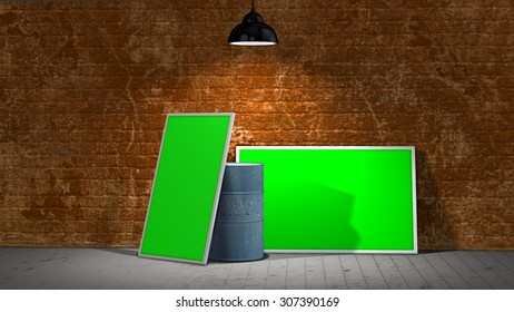 Two Green Screen Frames Barrel Front Stock Illustration 307390169 ...