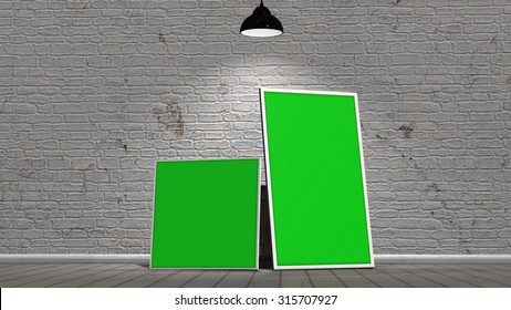 Two Green Screen Frames Front Brick Stock Illustration 315707927 ...