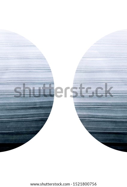 Two Halves Circle Gradient Ink Illustration Stock Illustration ...