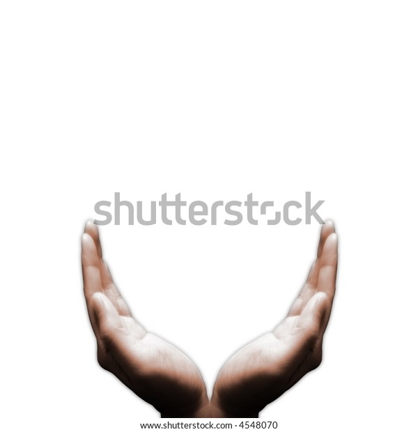 Two Hands Held Together Palms Holding Stock Illustration 4548070 ...