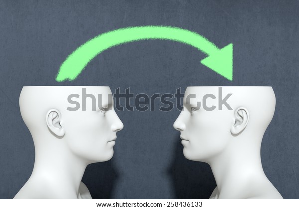 Two Heads Arrow Concept Information Sharing: ภาพประกอบสต็อก 258436133 ...