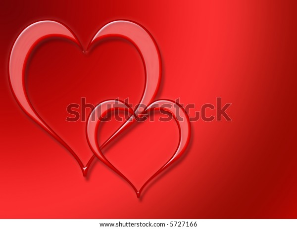 Two Hearts Blank Space On Red Stock Illustration 5727166