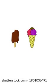 Two Ice Creams Comic Character Cartoon Stock Illustration 1901036491 ...