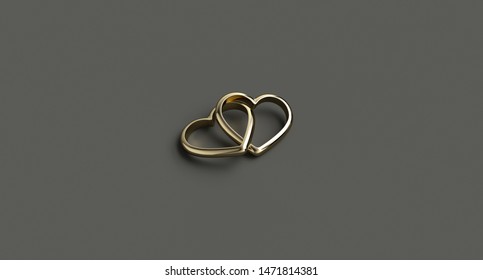 Two Interlocking Rings Shape Heart Gray Stock Illustration 1471814381 ...
