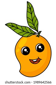 Two Leaf Mango Cartoon Image Simple Stock Illustration 1989642566 ...