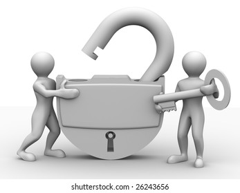 Two Man Lock 3d Stock Illustration 26243656 | Shutterstock