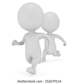 Two Men Running 3d Render Isolated Stock Illustration 252679114 ...