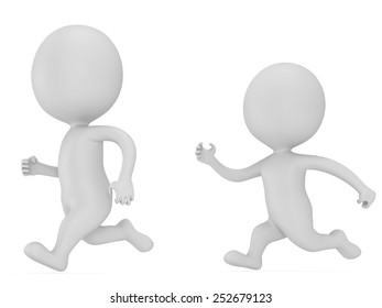 Two Men Running 3d Render Isolated Stock Illustration 252679123 ...