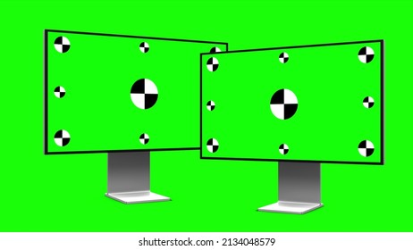Two Modern Computers Green Screen Isolated Stock Illustration ...