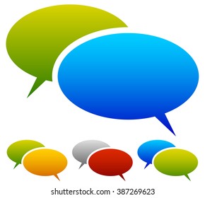 Two Overlapping Speech Talk Bubbles More Stock Illustration 387269623 ...