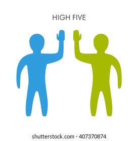 Two People Friendly High Five Teamwork Stock Illustration 407370874 ...