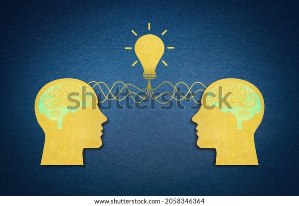Two People Having Same Ideas Sharing Stock Illustration 2058346364 ...