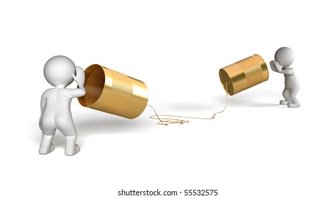 Two People Talking Distance Stock Illustration 55532575